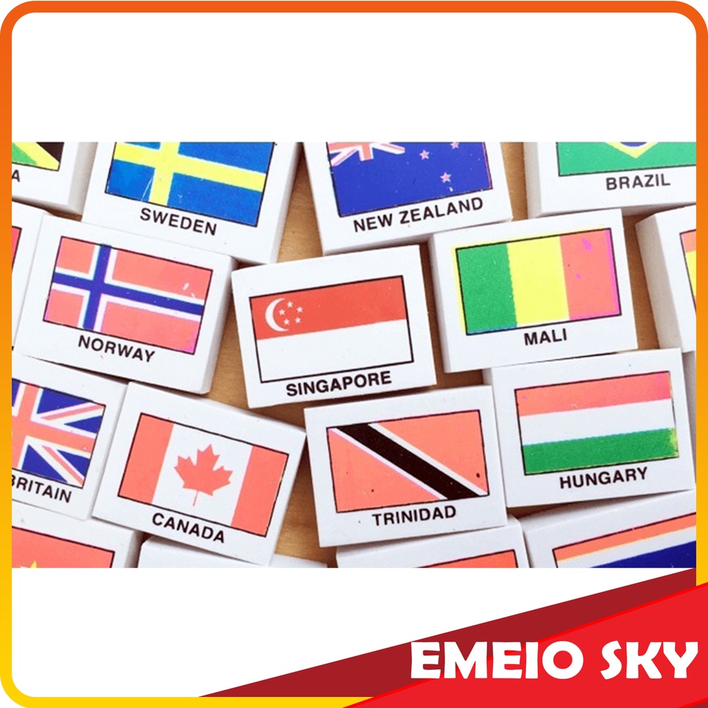 Collection Countries Flags Eraser with Name of Countries/ Education ...