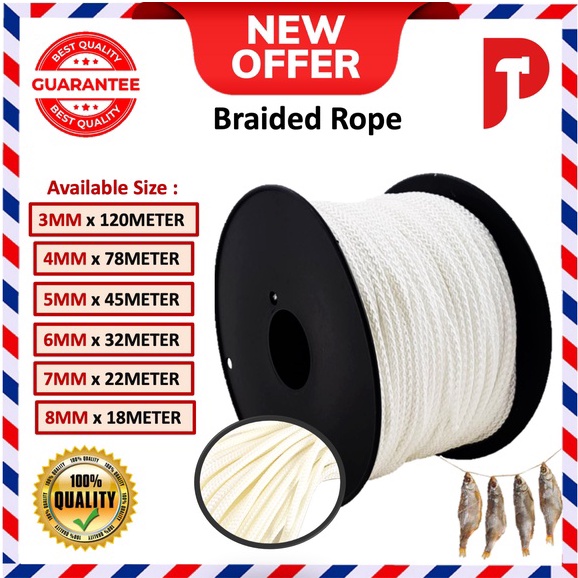 White Braided Rope Roll 🔥 Ready Stocks 🔥 Putih Tali (3mm-8mm) | Shopee ...