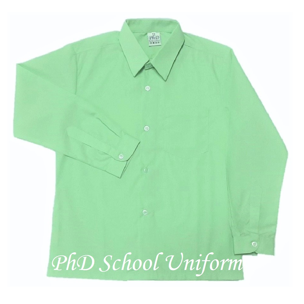 Size 9-19 PhD Light Green Long Sleeves School Uniform | Baju Sekolah ...