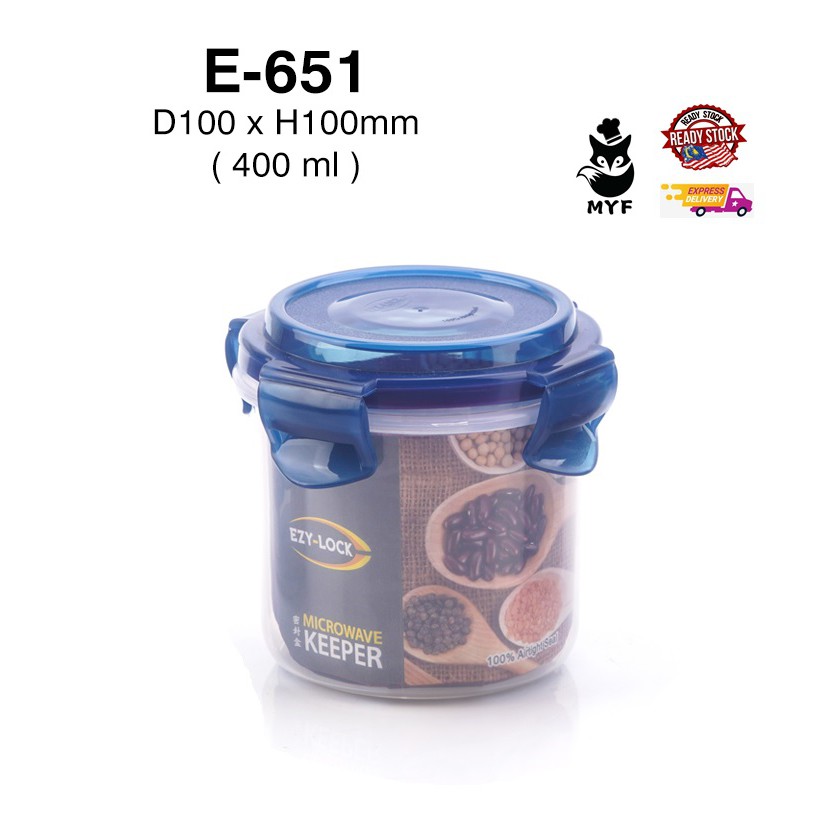 Elianware Ezy-Lock Microwavable Airtight Round Food Container Food ...