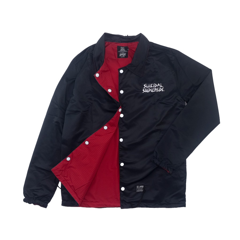 HITAM Soldierside Windbreaker Coach Jacket Black 2in1 STYLE SUICIDALSS ...