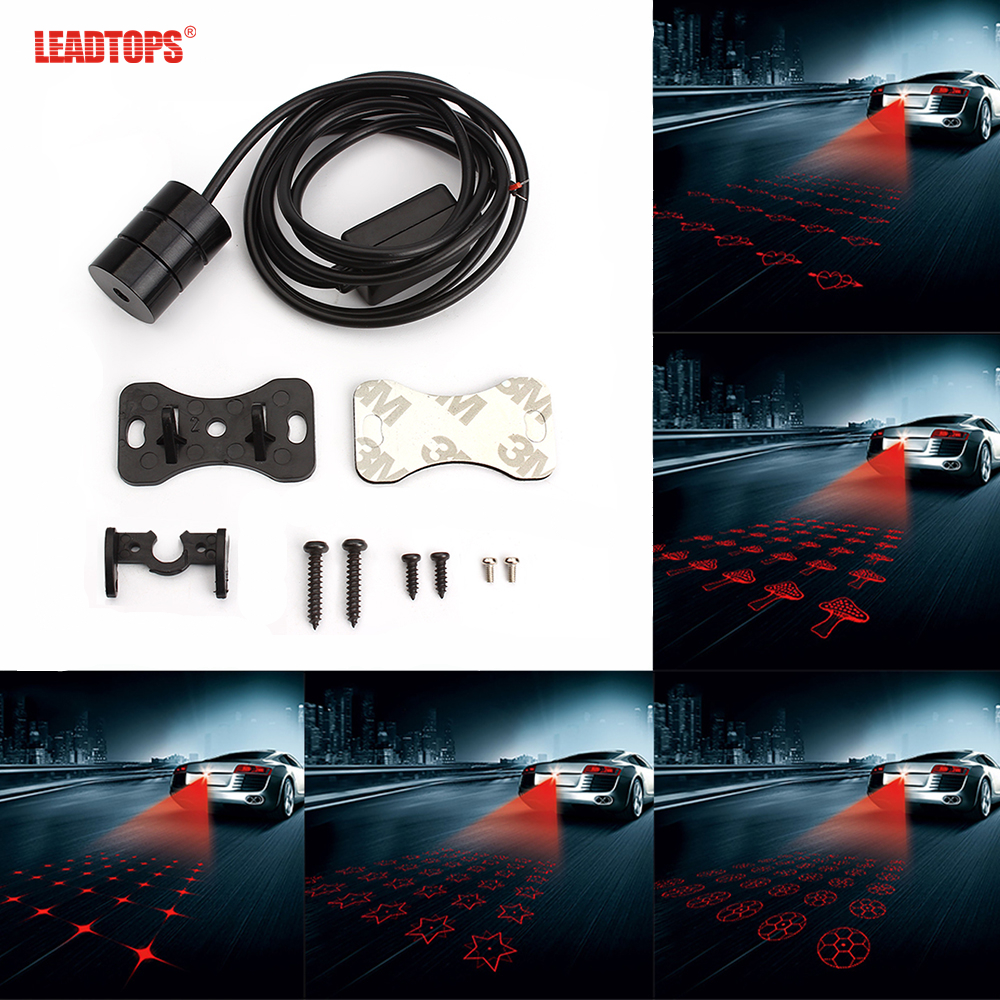 LEADTOPS LED Car Motorcycle Laser Fog Light Anti Collision Tail Lamp Auto Moto Braking (1 Pc ...