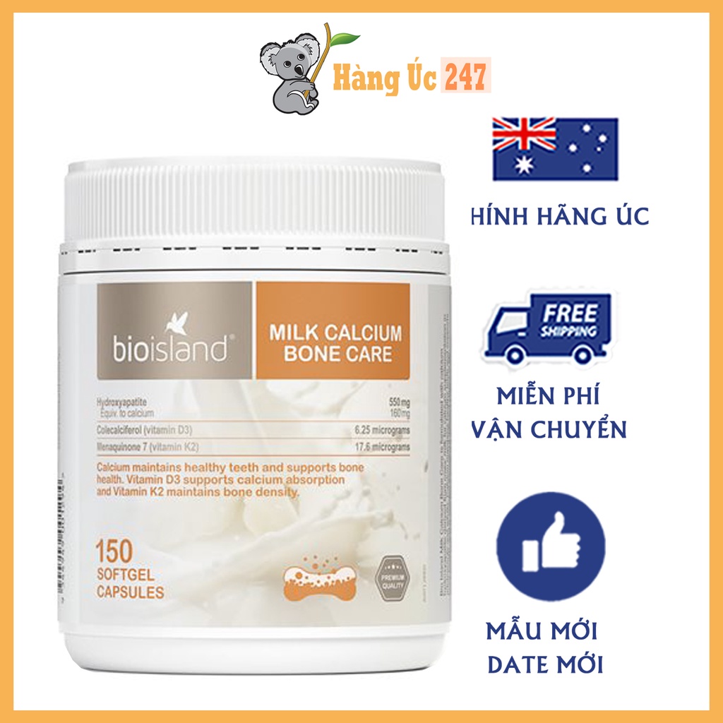 Bio Island Milk Calcium Bone Care Calcium supplement 150 tablets ...
