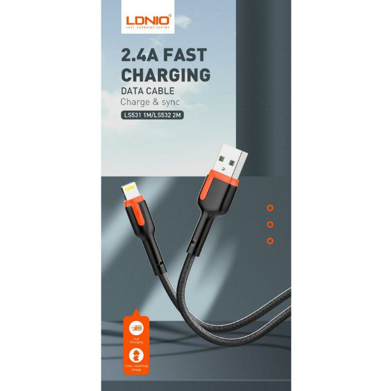 LDNIO LS531 / LS532 2.4A FAST CAHRGE AND SYNC DATA CABLE | Shopee Malaysia