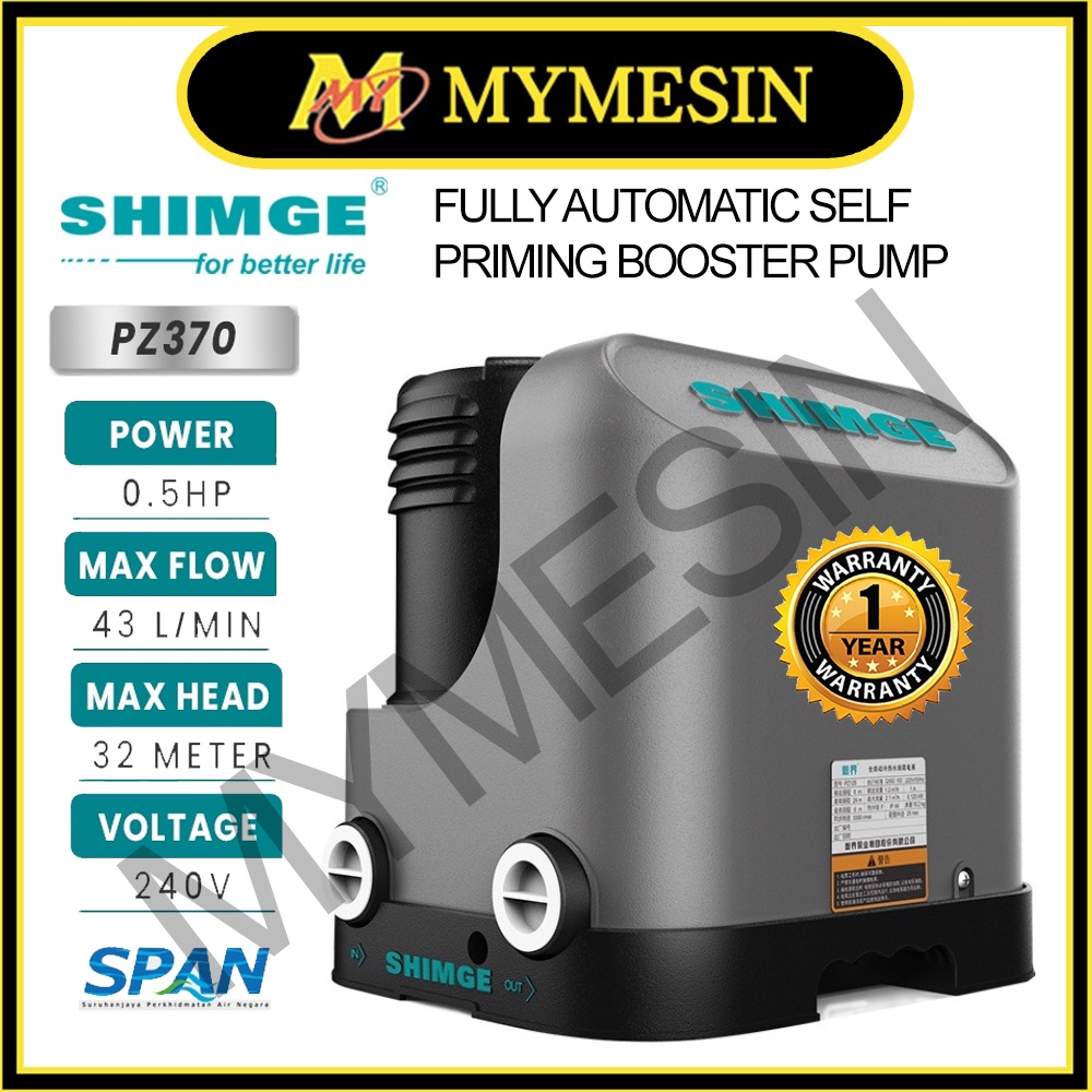 MY SHIMGE PZ125 I PZ370 I PZ750 Fully Automatic Self Priming Booster ...
