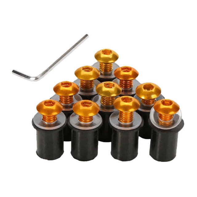 5MM Universal Motorcycle Windscreen Fastener Nuts Screw Fairing Bolt ...