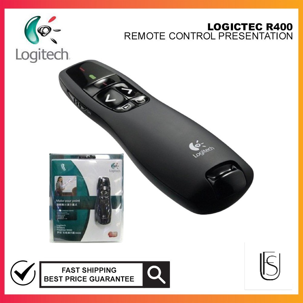 ORIGINAL Logictec R400 Wireless USB Presenter Red Laser Pointer 2.4GHz ...