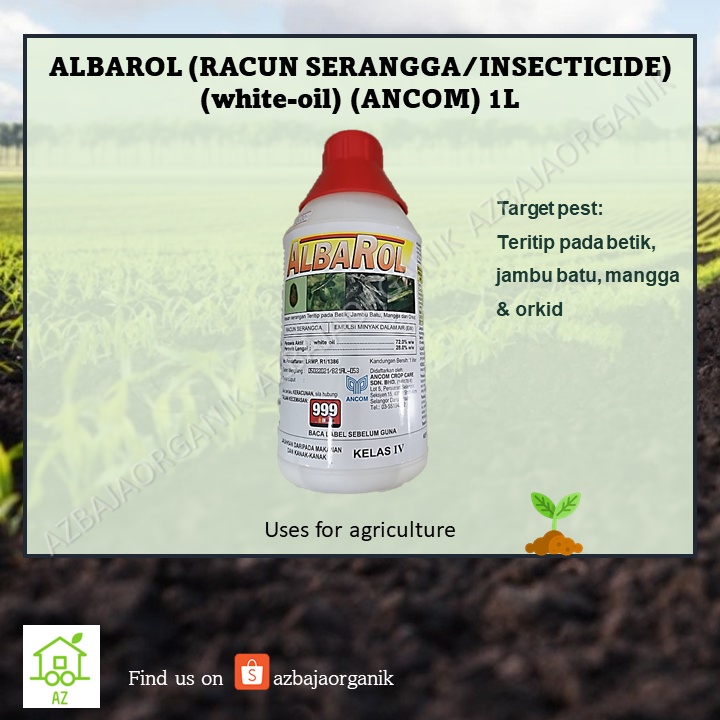 ALBAROL (RACUN SERANGGA/INSECTICIDE) (white-oil) (ANCOM) 1L | Shopee ...