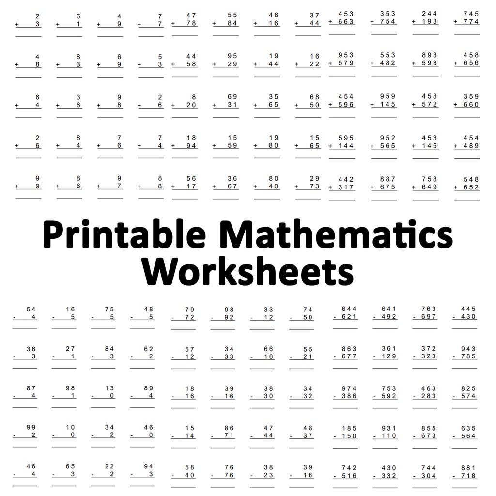 Printable Mathematics Worksheets (PDF) 200 Question | Shopee Malaysia