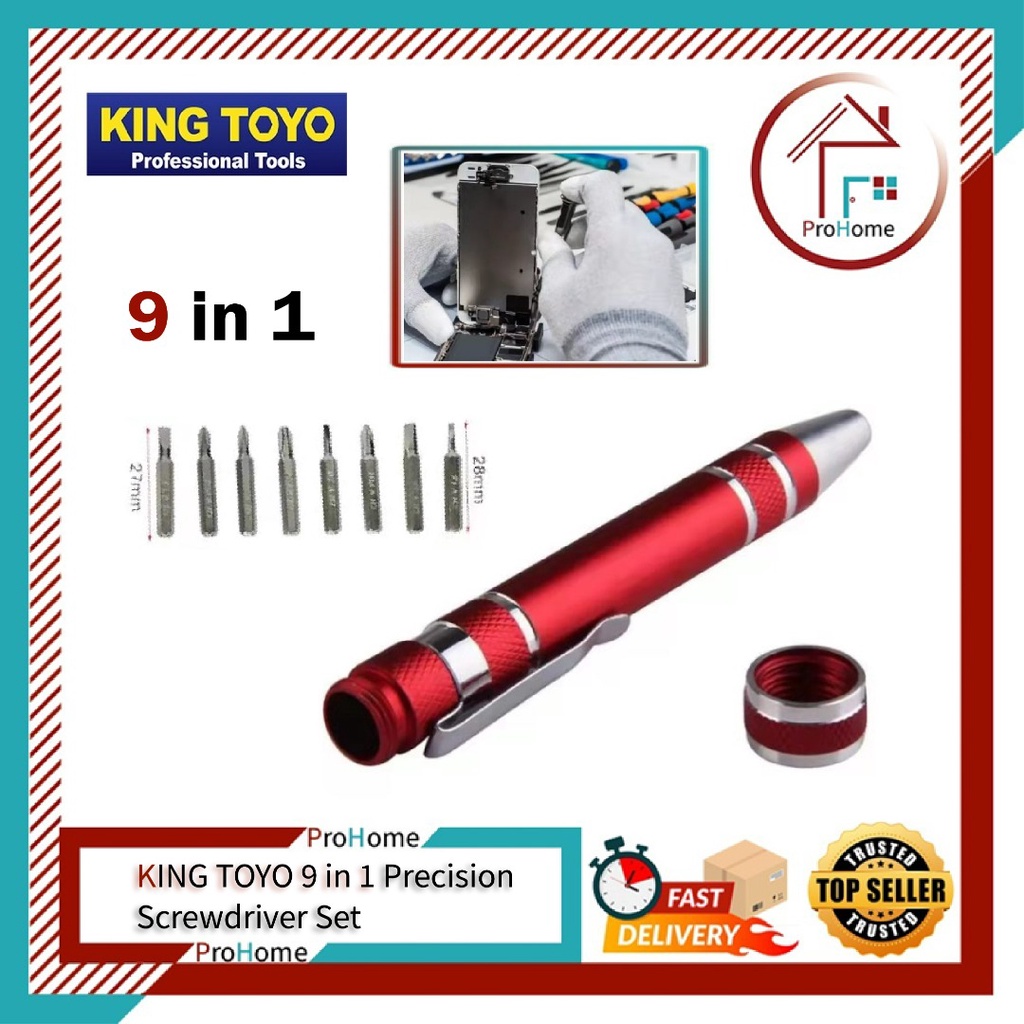 KING TOYO 9 IN 1 PRECISION SCREWDRIVER SET / KT / KINGTOYO | Shopee ...