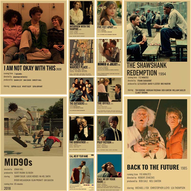 Mid90s Back To Future The Godfather Posters Aesthetic Retro Kraft Paper ...