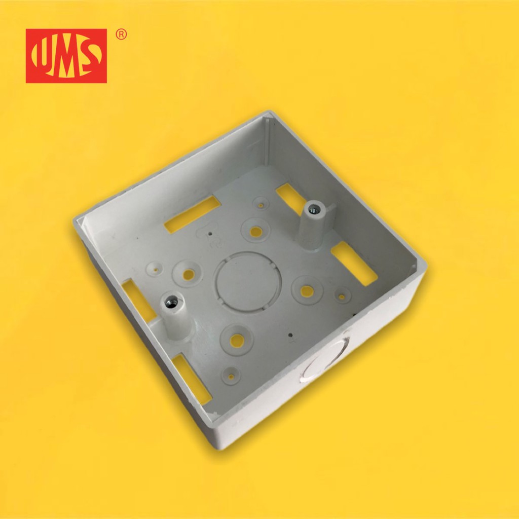 UMS 13A 1 Gang Switched Socket Outlet (1213A) + PVC Nut Box 3" x 3 ...