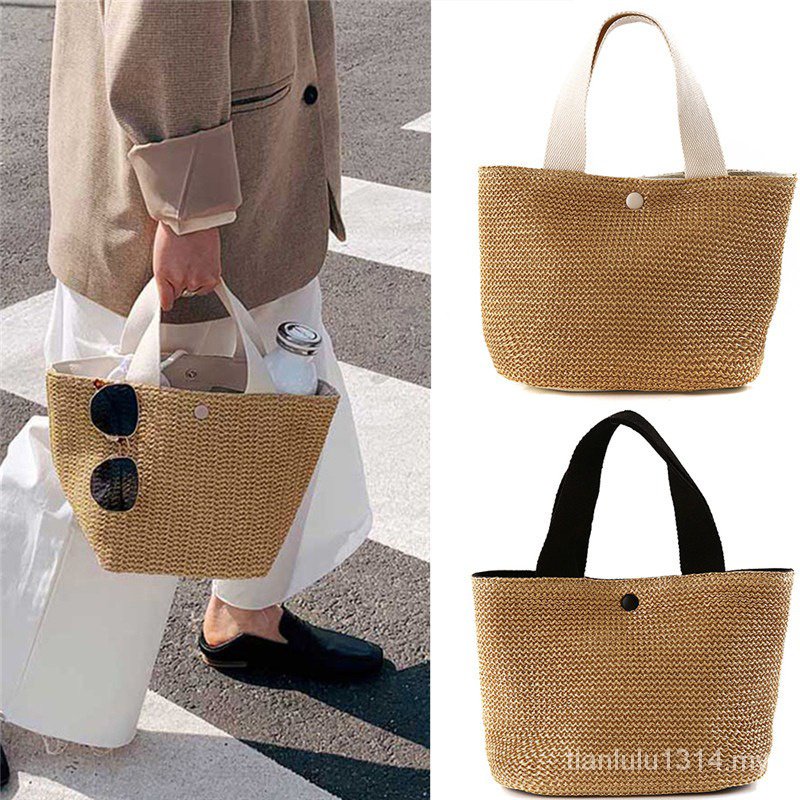 Casual Rattan Women Handbags Summer Beach Straw Bags Wicker Woven ...