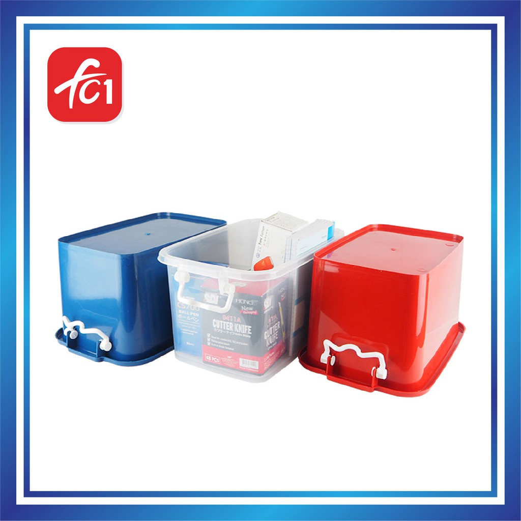 Stackable Medium 10.5L Plastic Storage Box Bekas Plastik With Cover and ...