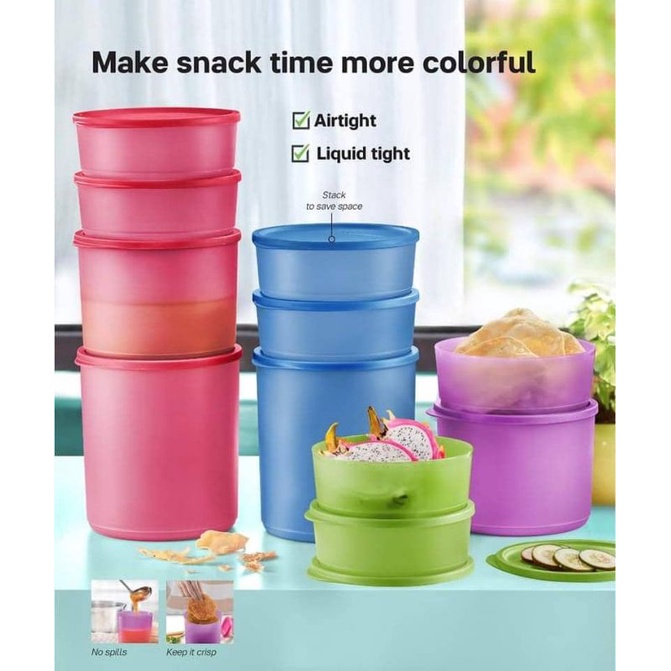 READY STOCK (6/10pcs) Tupperware Summer Fresh Round Large Set Medium 2 ...