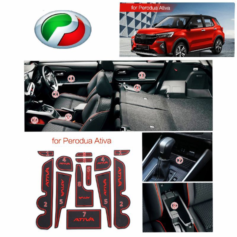 PERODUA ATIVA Anti Dust Slot Mat | Anti Slip And Reduce Sound Inside ...