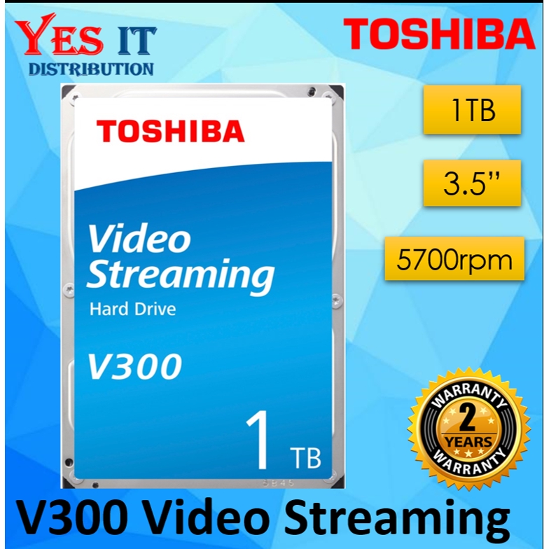 Toshiba HDD V300 1TB CCTV & AV 3.5˝Hard Disk Drive (for Video Editing ...