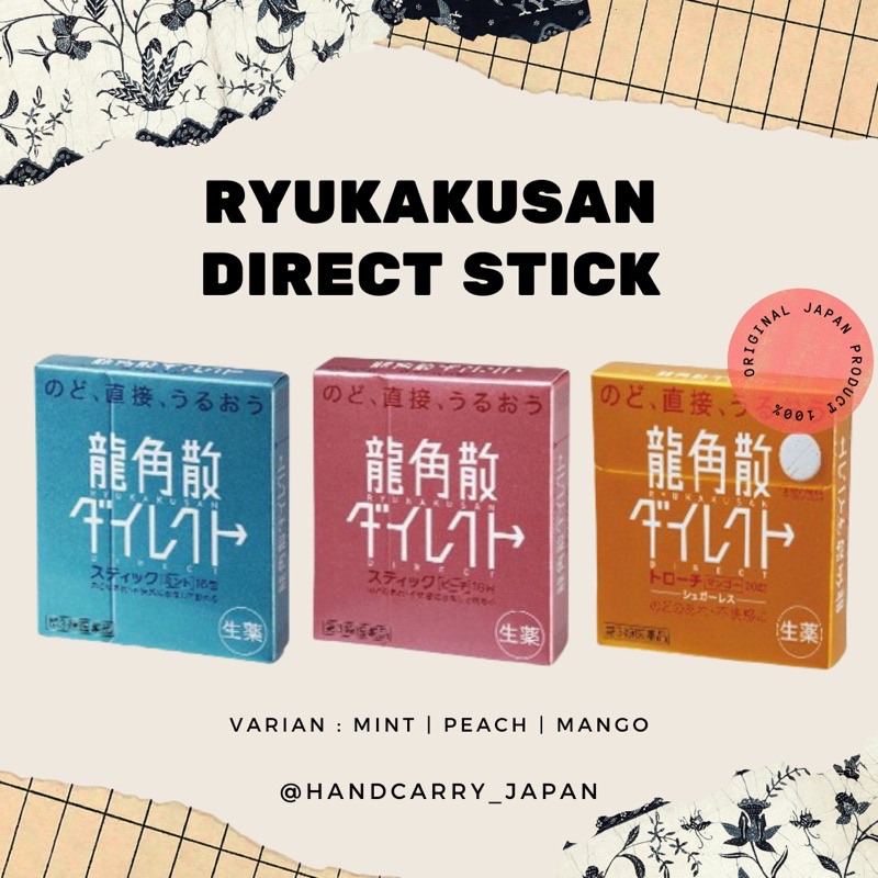 Ryukakusan Direct stick Peach/ Mint/ Mango | Throat SORE | Sore Throat ...
