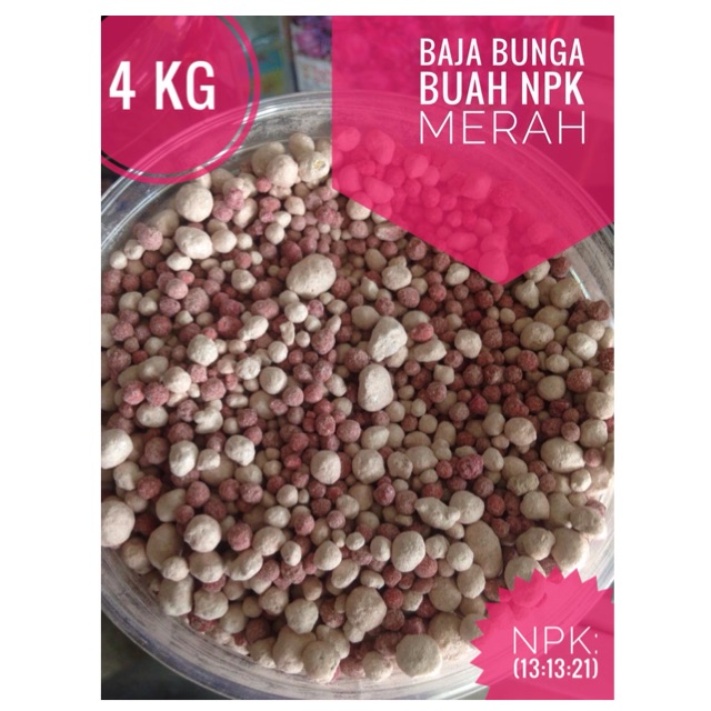 🌹4 kg 🌹BAJA BUNGA BUAH MERAH, NPK: (13:13:21) | Shopee Malaysia