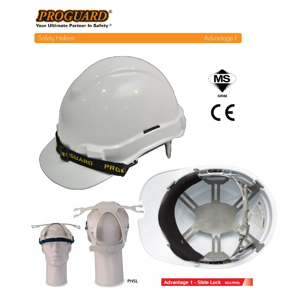 Proguard Advantage 1 - Slide Lock Industrial Safety Helmet | Shopee ...