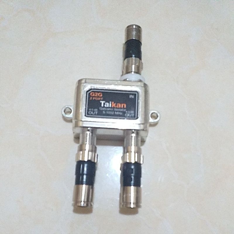 2 WAY BRANCH TV ANTENNA SPLIT + CONNECTOR DRAT READY TO USE 1 SET ...
