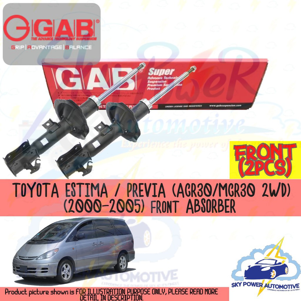 TOYOTA ESTIMA/PREVIA (ACR30/MCR30 2WD) GAB SUPER GAS SHOCK ABSORBER ...
