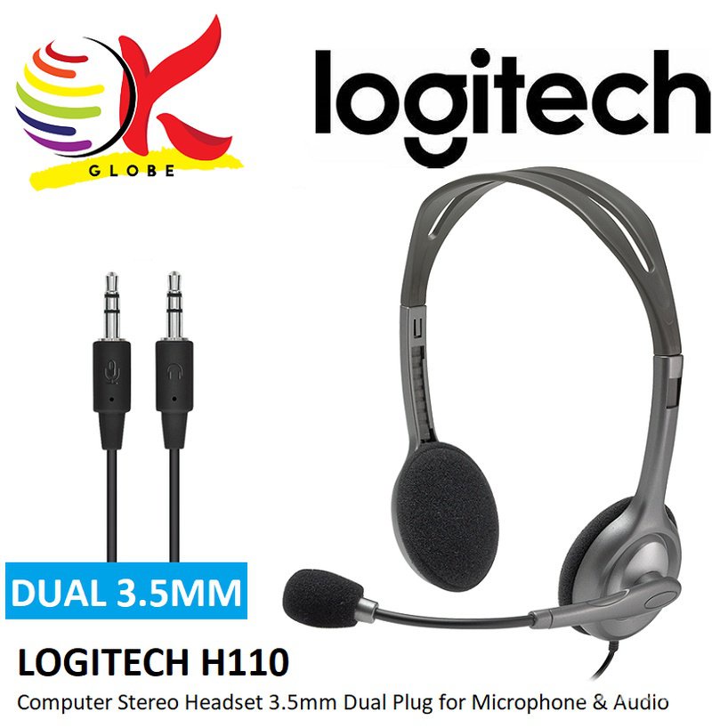 【READY STOCK)】LOGITECH H110 / H111 STEREO HEADSET WITH 3.5MM INPUT ...