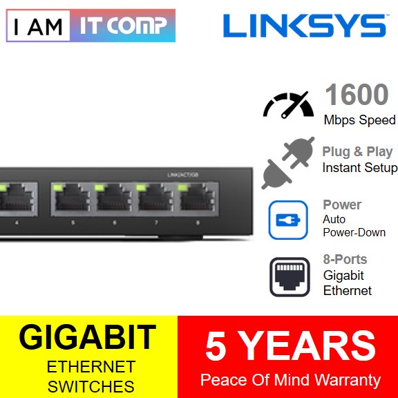 LINKSYS LGS108 8-Port Business Gigabit Switch ( LGS108-AP ) | Shopee ...