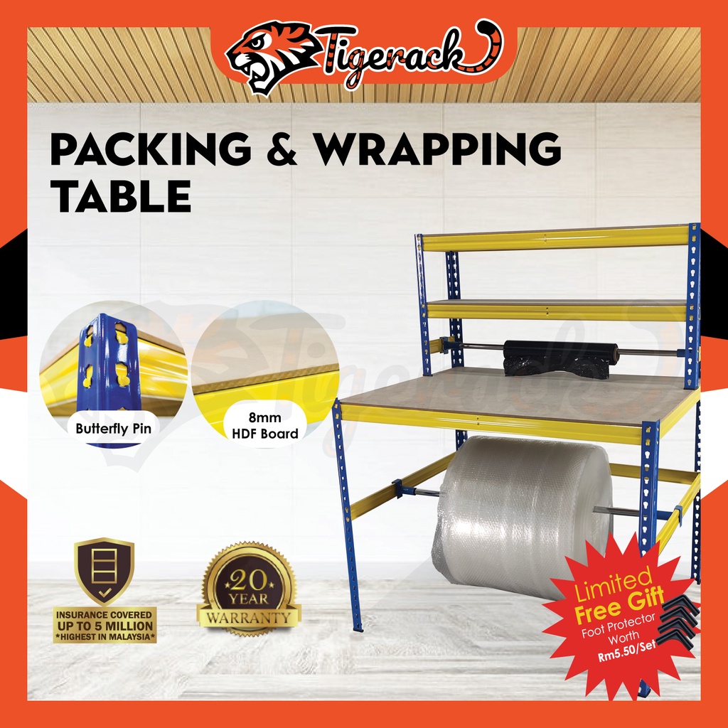 TIGERACK Packing Table Wrapping Table / Packing Station / Meja Kerja ...