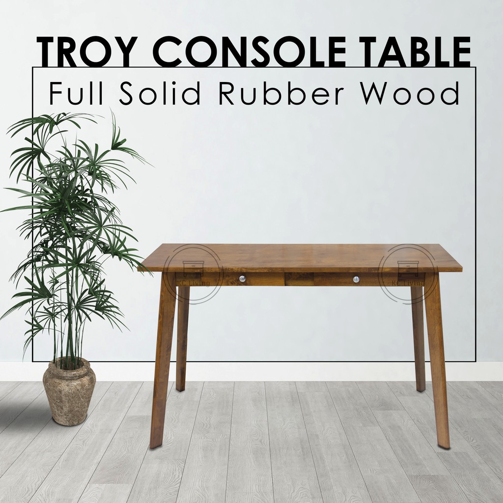 [KCL] Troy Console Table/ Full Solid Wood/ Water Resistant/ Rounded ...