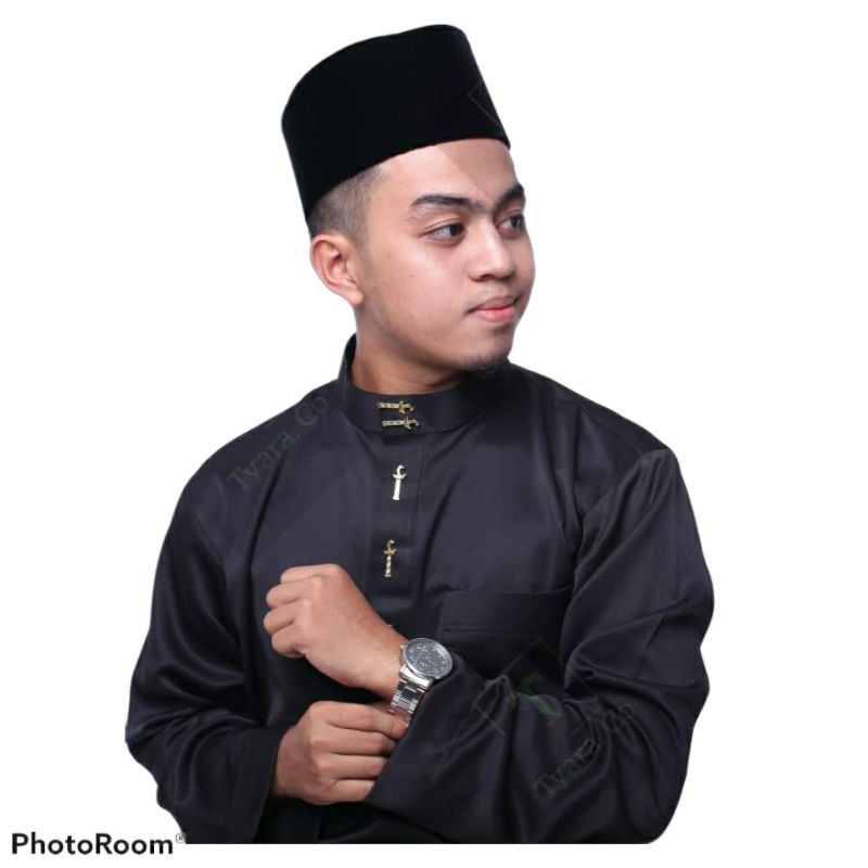 Baju Melayu Raya Black Pearl Aidilfitri 2025 Free Butang | Shopee Malaysia