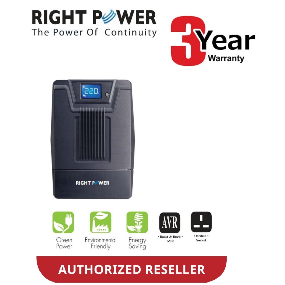 RIGHT POWER POWERTANK PRO P1250T 1250VA UPS (PTP1250T) | Shopee Malaysia