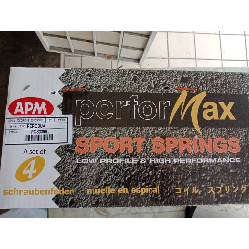 APM PERFORMAX SPORT SPRING , LOWER COIL SPRING PERODUA MYVI NEW D20N ...