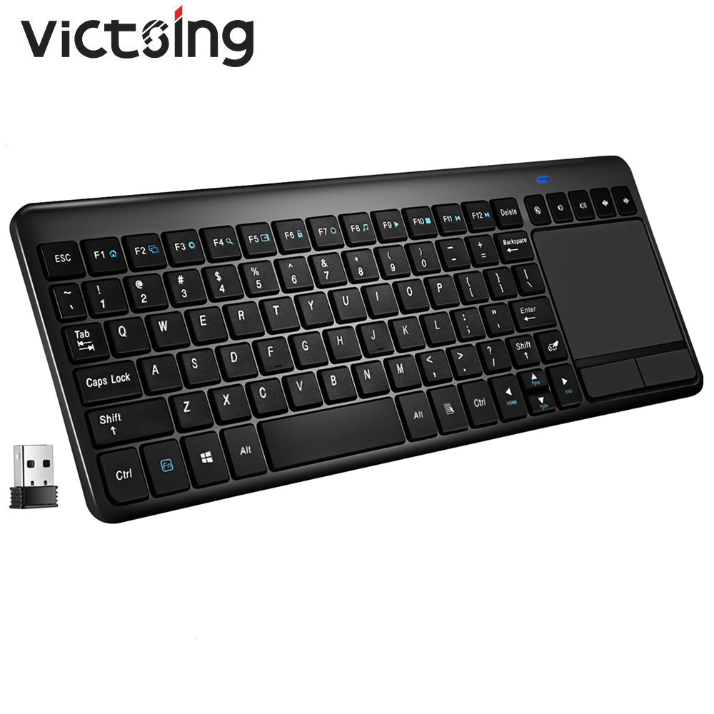 VictSing PC126 Wireless Touchpad Keyboard Ultra-Slim All in One USB ...