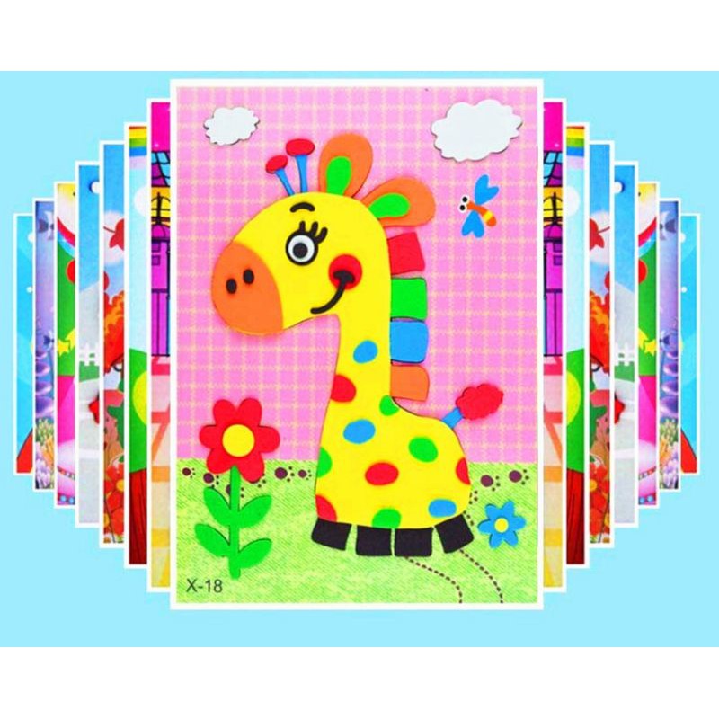 2 in 1【COLOR + EVA】 Sticker DIY Kid Art Craft Early Learning ...