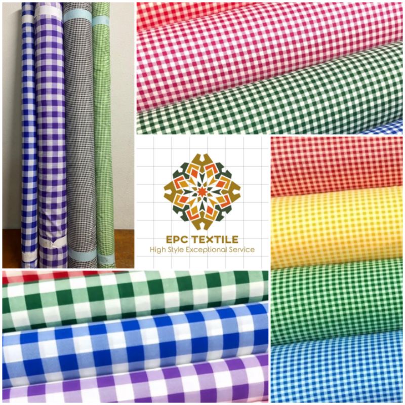 EPC🎀48" Kain Tetron Cotton TC Polyster + Cotton Corak Petak 🌷READY ...