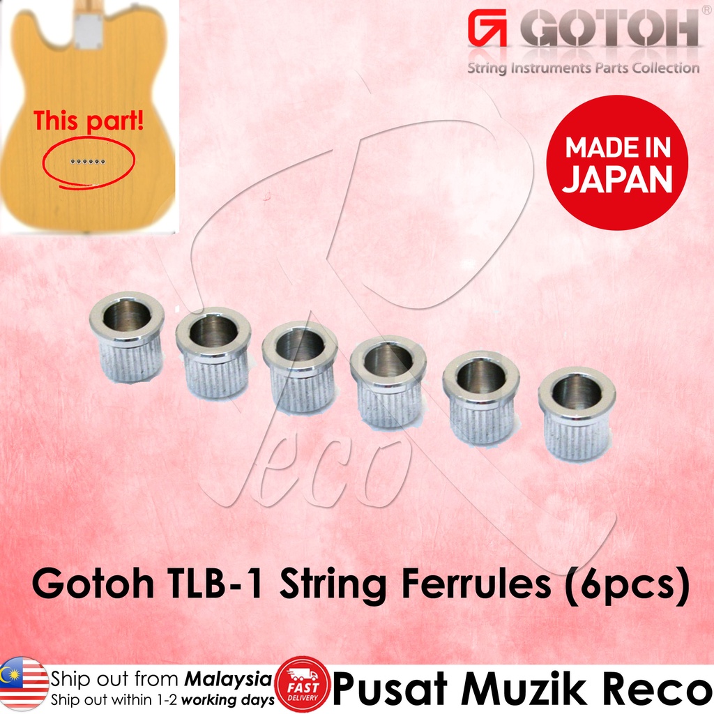 Gotoh TLB-1 Electric Guitar String Ferrules - Chrome (6pcs)【MADE IN ...