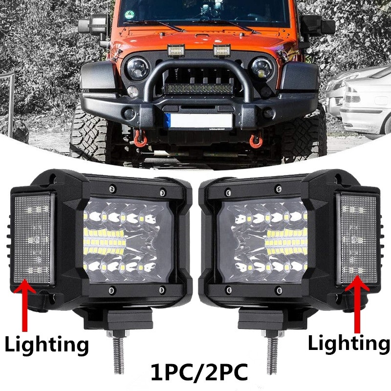 3-Sides Lighting 4 Inch 108W LED Work LIght 12V 24V Side Luminous Light ...