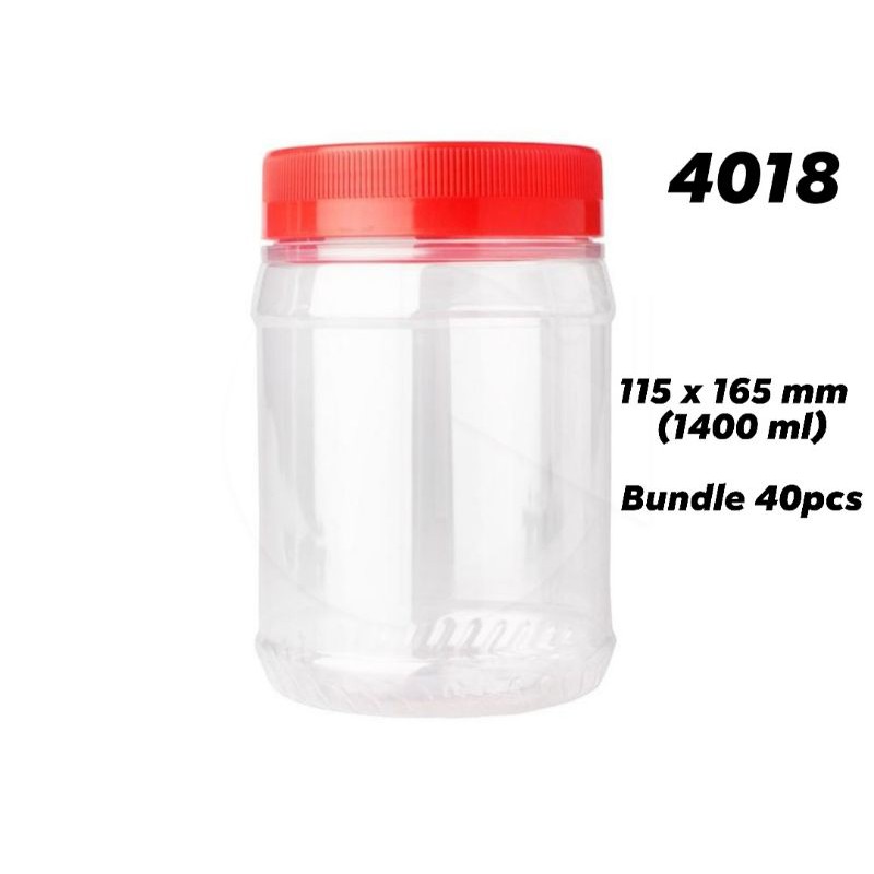 aaraco BORONG (20PCS) Balang Plastik Saiz M Kuih Cookie Kerepek Jar Pet ...