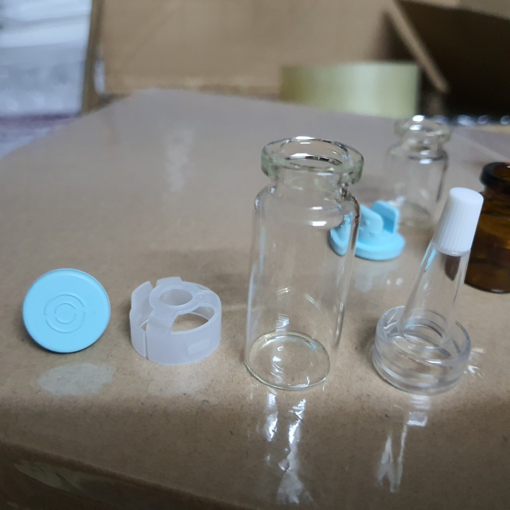 5 glass extraction JARS 5ml, 7ml, 10ml (Clear plastic lid, yellow ...