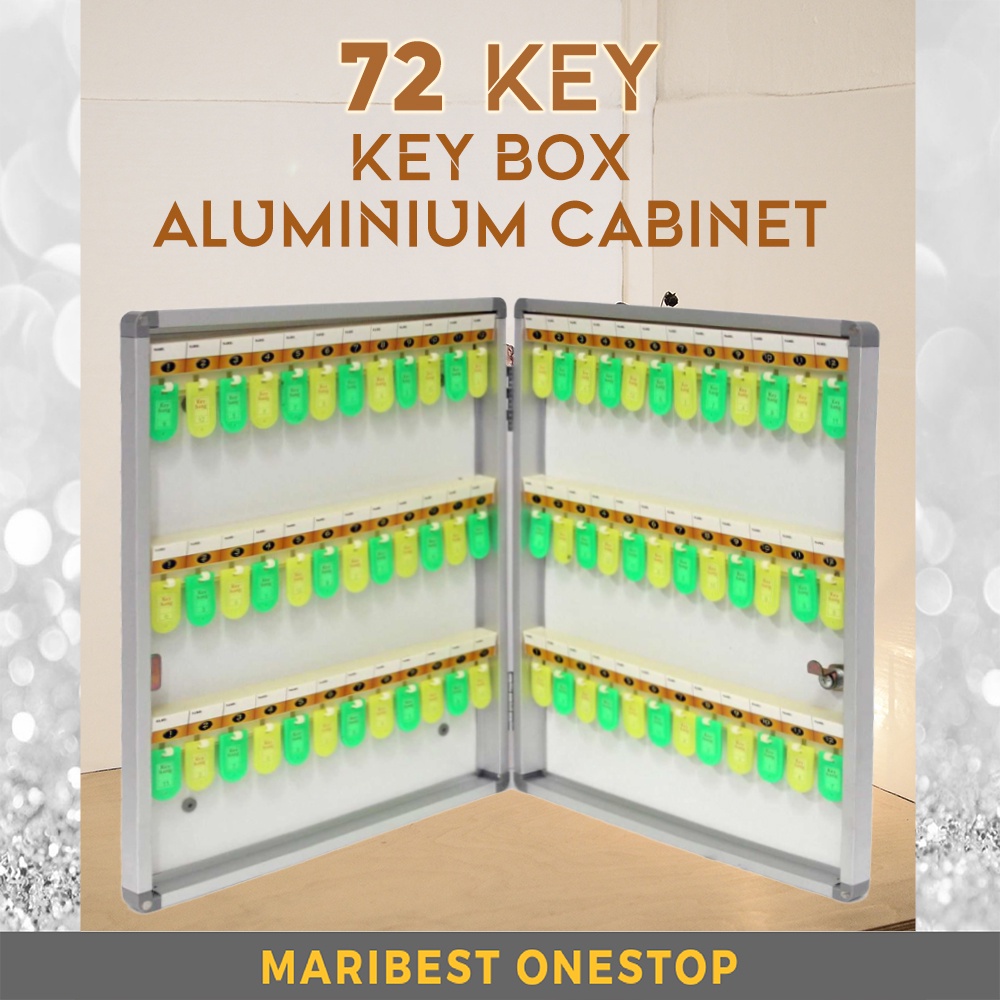 72 PCS HOOK KEY BOX ALUMINUM CABINET SECURITY SAFETY WALL MOUNT KEY ...
