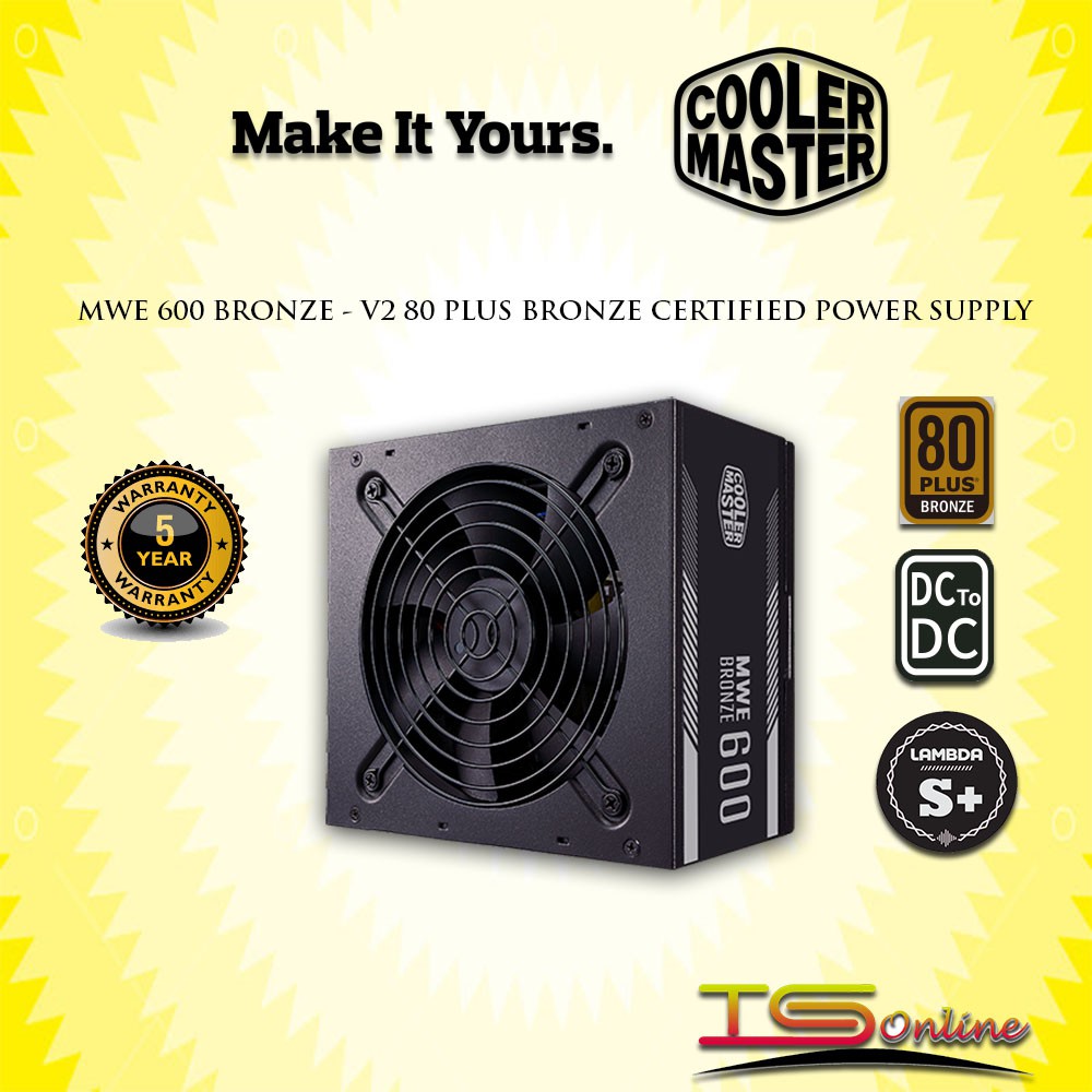 Cooler Master MWE 600W Power Supply (600w PSU, 80plus Bronze, Non ...