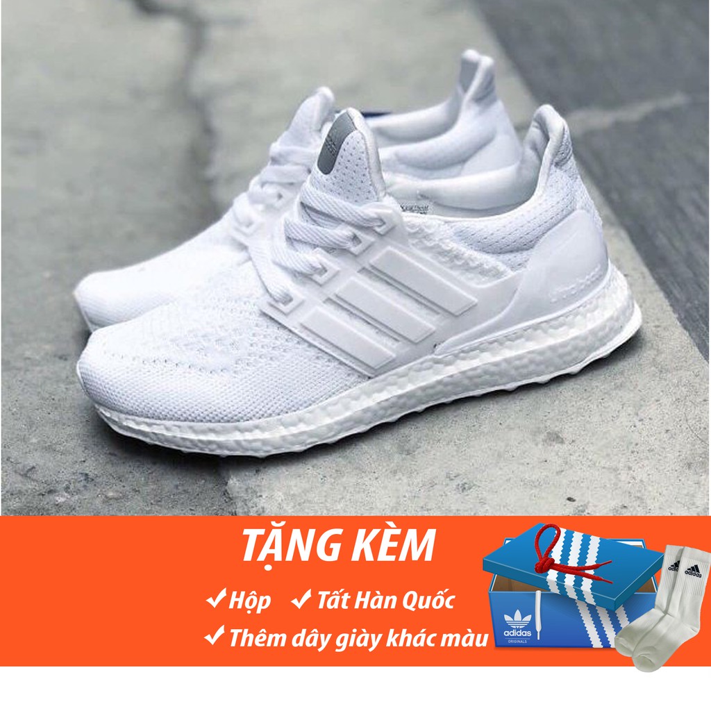 White Ultra Boost 3.0 Shoes (full box + free socks) | Shopee Malaysia