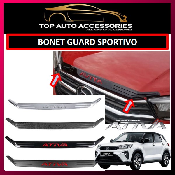 ATIVA 2021 FRONT BONET GUARD, BONET SPOILER CARBON FIBER, MATT BLACK ...