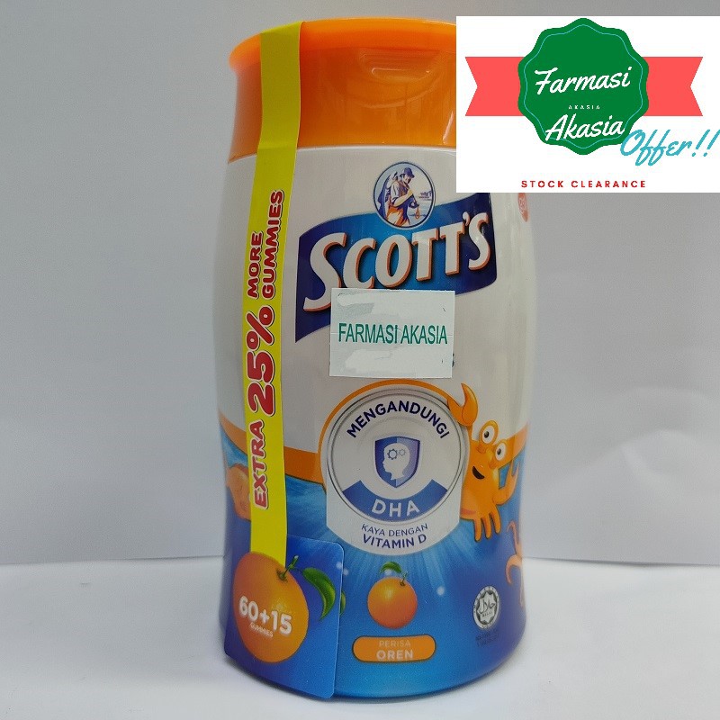 SCOTT'S DHA GUMMIES 60 BIJI/BOX WITH 3 FLAVOUR EACH : EXPIRED 2021 ...