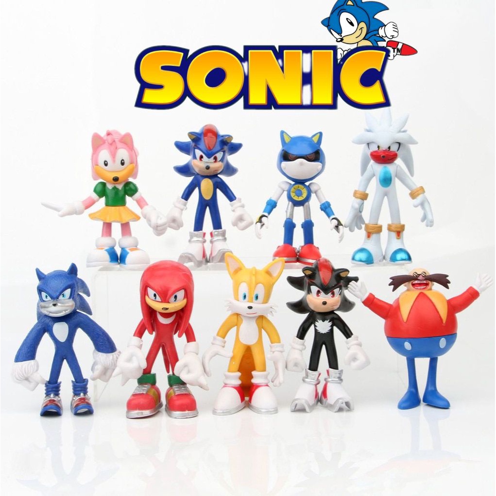 OEM 12cm Sega Game 9 Pcs Sonic The Hedge Hog Figure Collection Toy ...