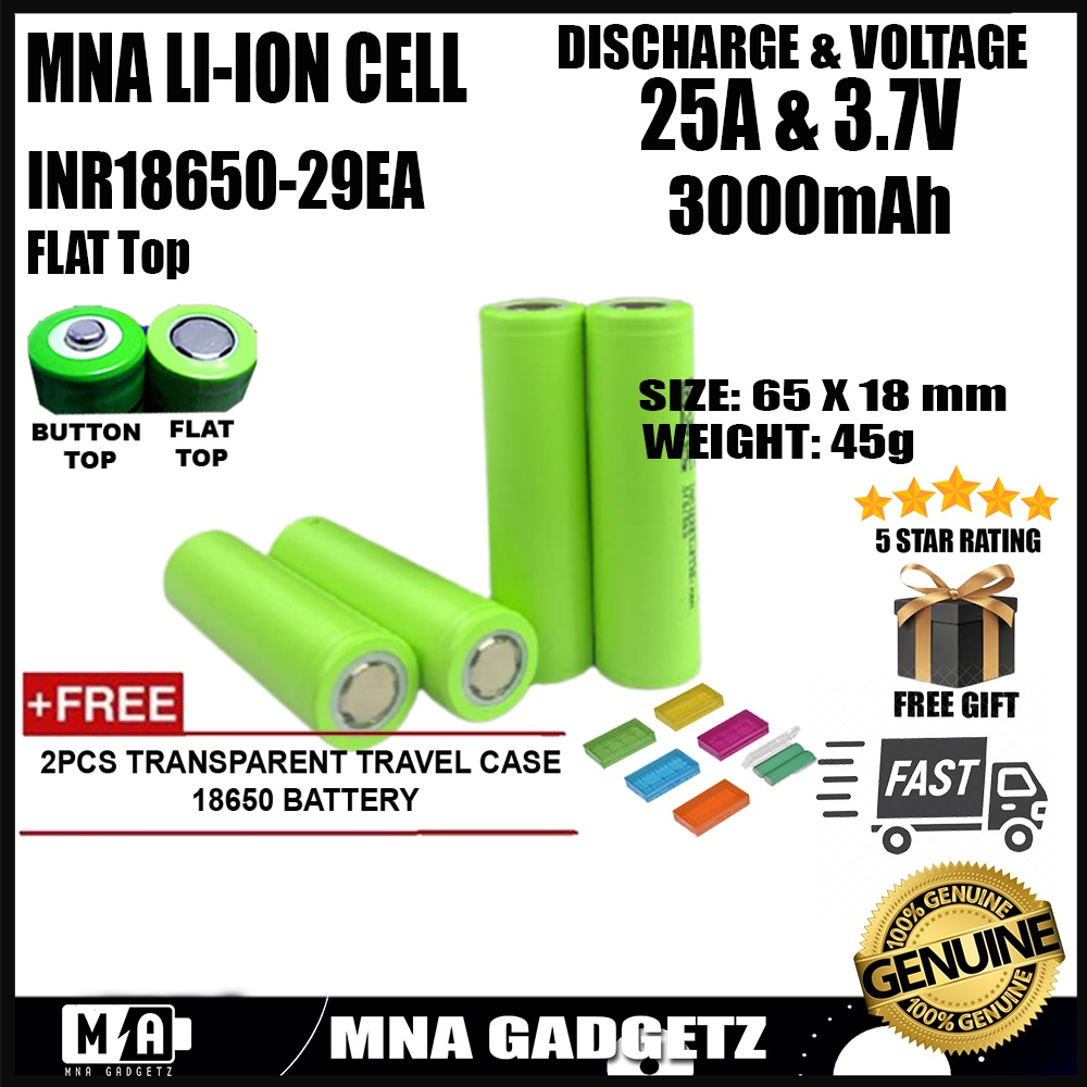 MNA ORIGINAL LITHIUM ION CELL IMR 18650 (FT) RECHARGEABLE CHARGER ...