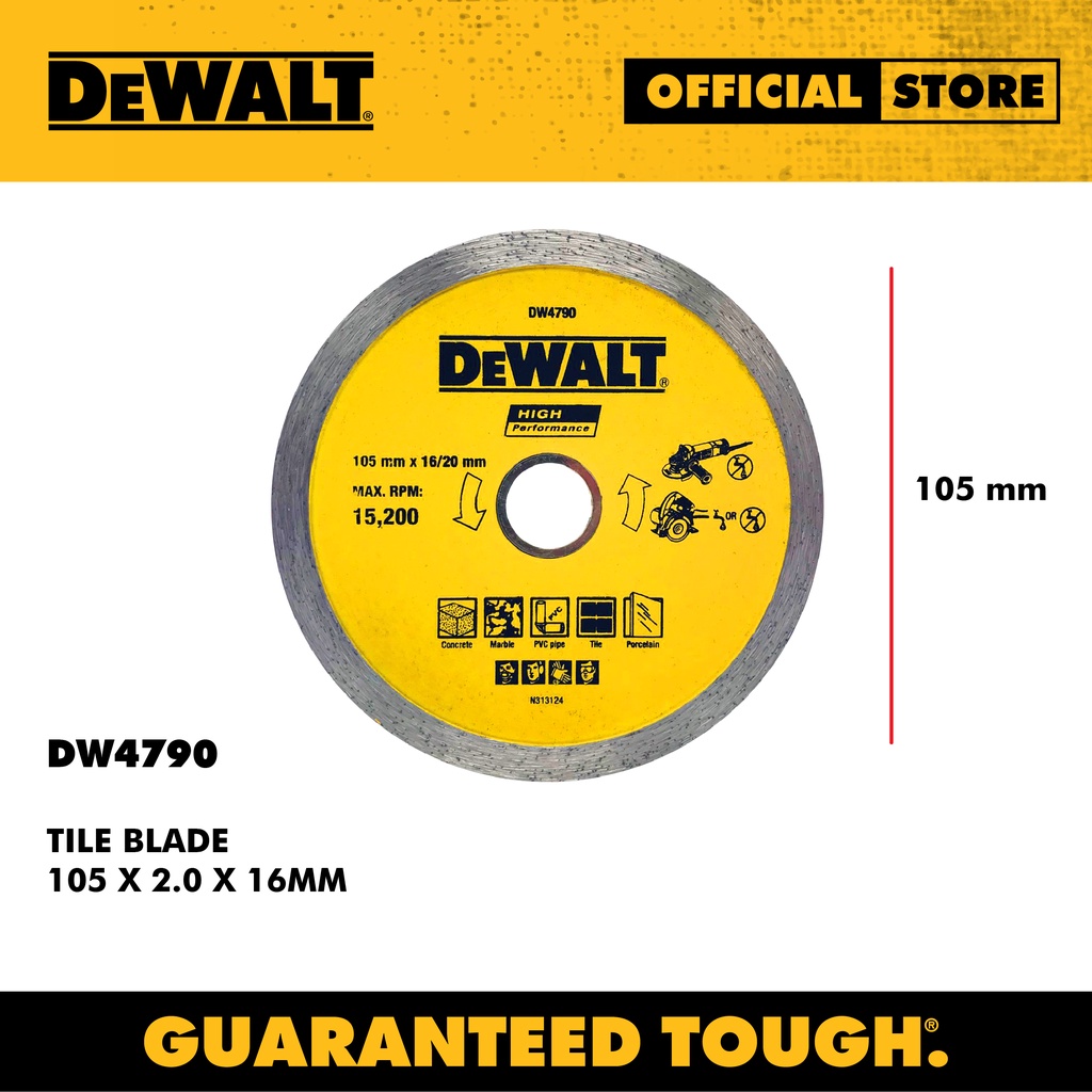 DEWALT DW4790 Tile Blade 105 X 2.0 X 16mm | Shopee Malaysia
