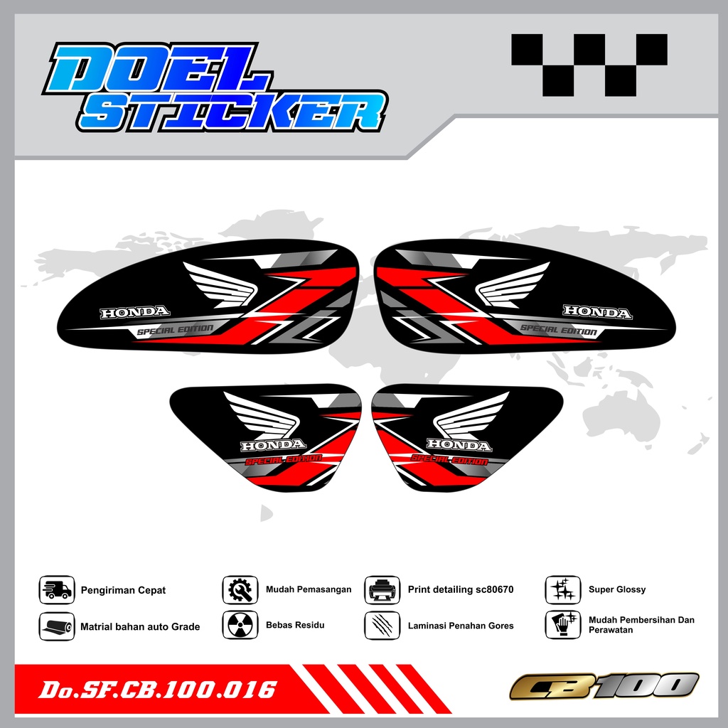 Sticker Striping Honda CB 100 List Of Hologram Variations, Crome Doel ...