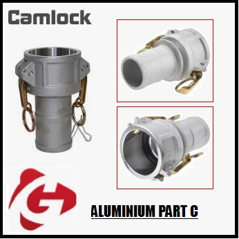 [Camlock] Aluminium Female Coupler X Hose Shank Part C Size : 1/2" to 4 ...